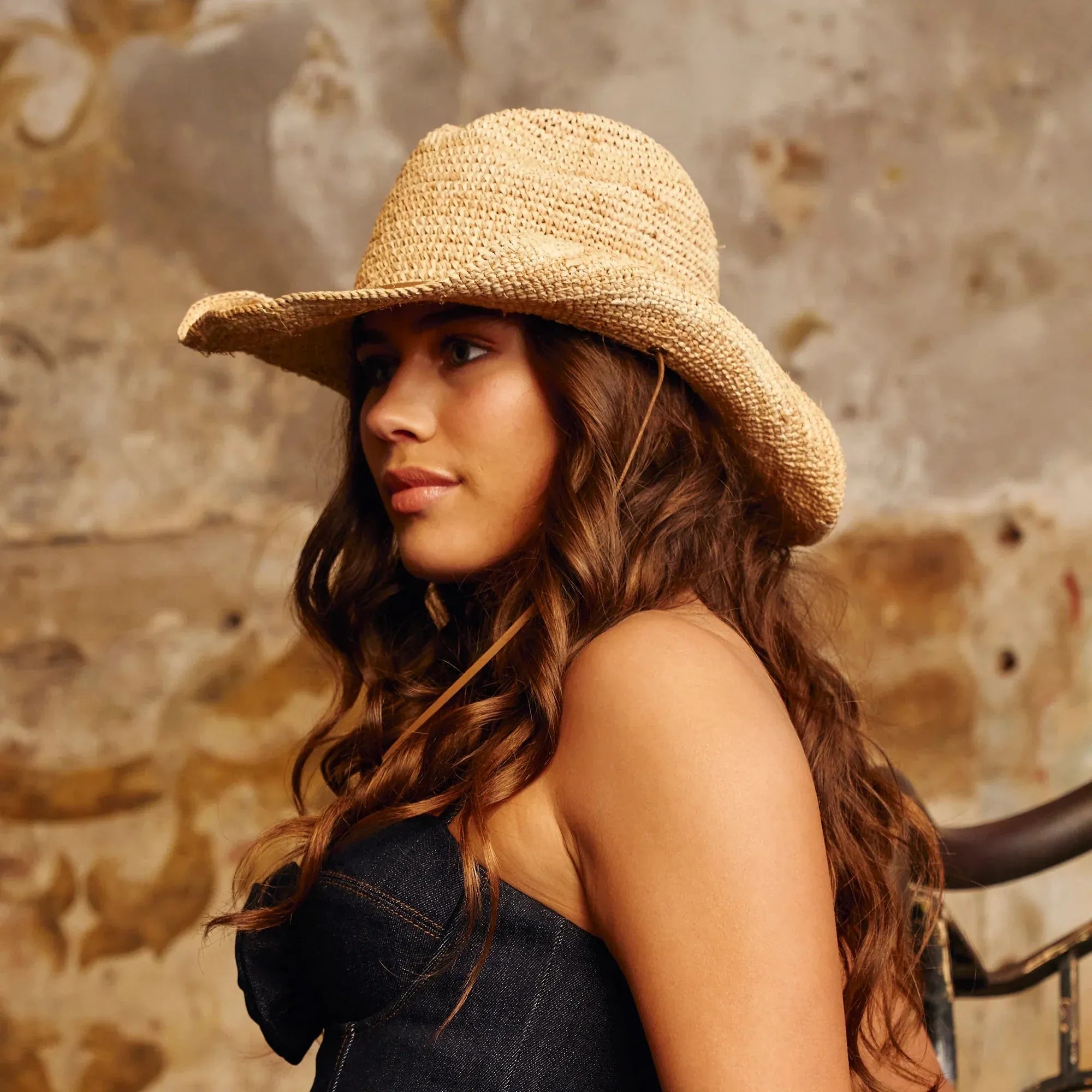 Elio Cowboy Style Crochet Fedora in Natural